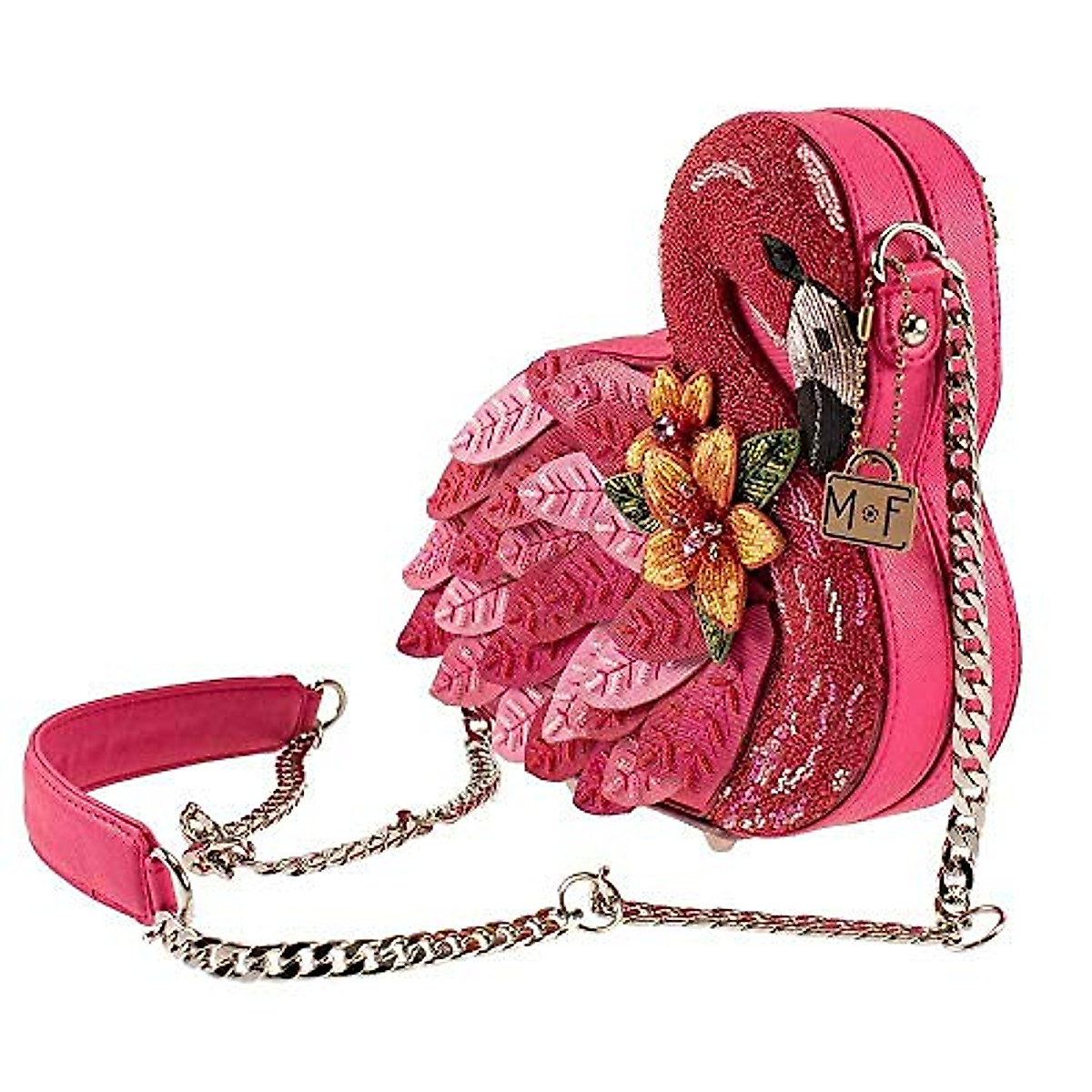 Mary Frances womens Ruffle My Feathers Crossbody, Pink, One Size US