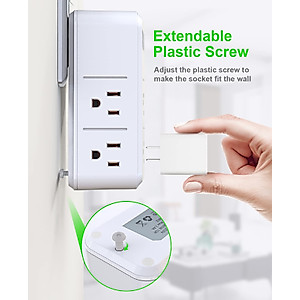 EyGde Multi Plug Outlet Extender Surge Protector 1700J, Wall Power Strip with Rotating Plug & 4 USB Charging Ports (1 USB C), 3 Side Swivel Outlet Splitter with 6 Spaced Sockets for Home Office Travel