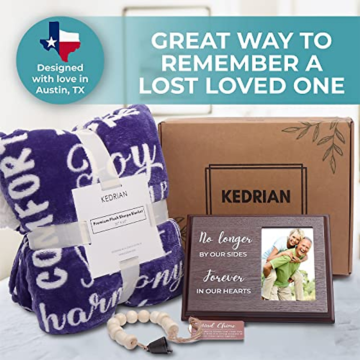 KEDRIAN Memorial Gift Box, Bereavement Gifts, Sympathy Gift Baskets For Loss Of Loved One, Memorial Gifts For Loss Of Mother, Memorial Gifts For Loss Of Father, Memorial Gifts For Loss Of Husband Son