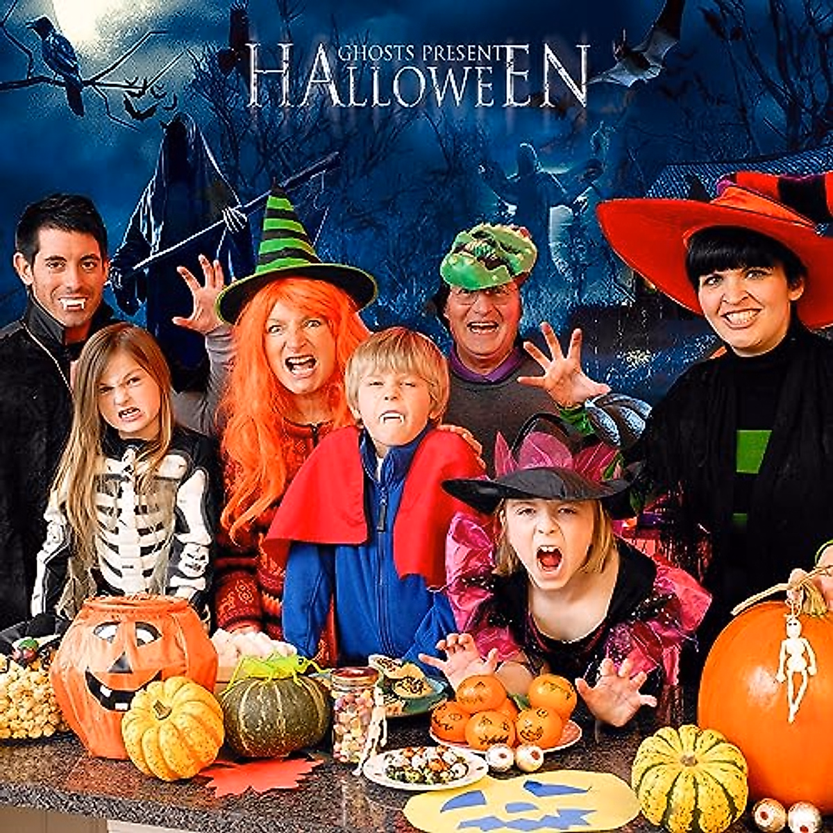 AEAHALY 7x5ft Halloween Ghost Theme Party Decoration Backdrop