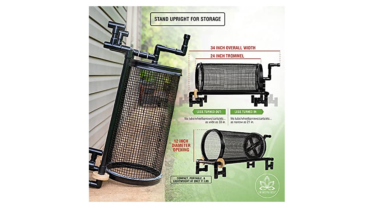 Rolling Garden Sifter with 1/2 in. Heavy Duty Screen and Accessories (1 ...