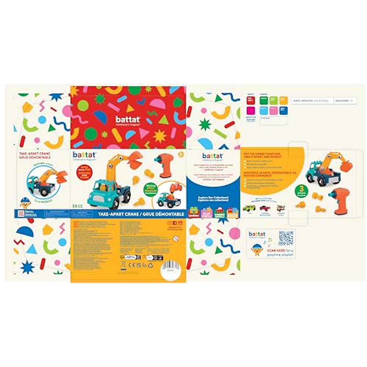 Battat – Classic Construction Toy – Pretend Play Tools – Toddler Trucks – Dexterity Building Toy – 3 Years + – Take-Apart Crane