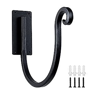 JUNSHUO Hose Holder Wall Mount （Metal/8-Inch） Heavy-Duty Garden Hose Hanger Outdoor, Hand-Forged Hose Rack Mount