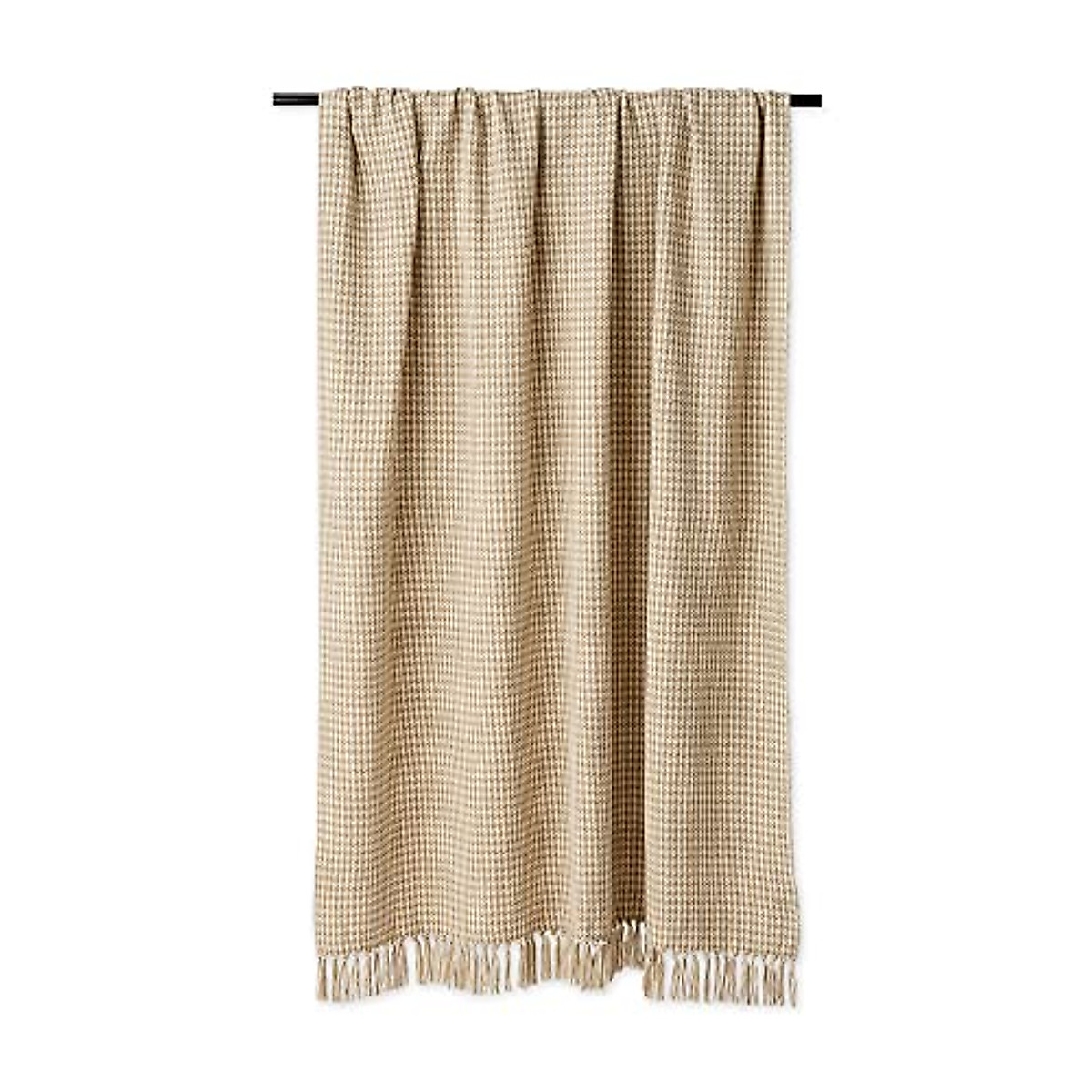 DII California Casual Houndstooth Woven Throw, Stone, 50x60