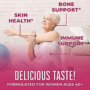 MaryRuth's Multivitamin for Women 40+ | Sugar Free | Vegan Womens Vitamins | Immune Support Daily Women's Multivitamin + Chasteberry | Hair, Skin and Nail Gummy Vitamins for Women | 60 Count
