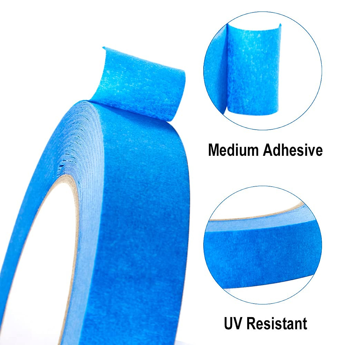 Clickslock Blue Painters Tape,3 Rolls 1.88"×55 Yards (165 Yards Total), Blue Painters Masking Tape Bulk, Residue Free Multi-Surface Painting Tape