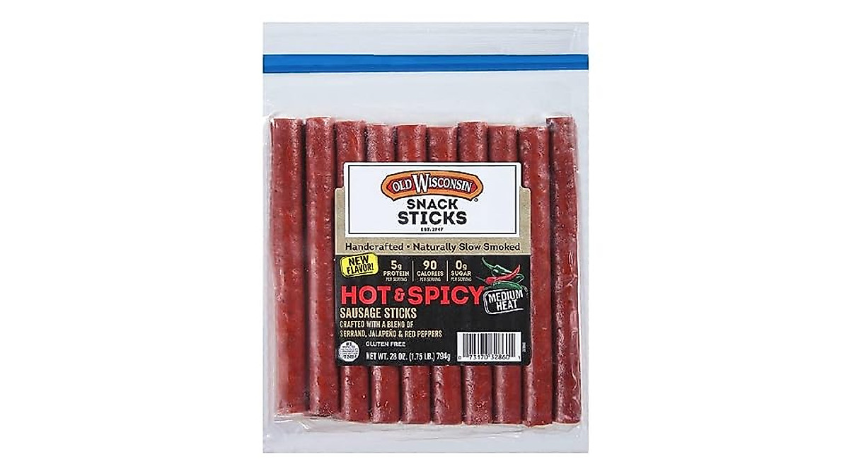Old Wisconsin Hot & Spicy Sausage Snack Sticks - Keto Friendly
