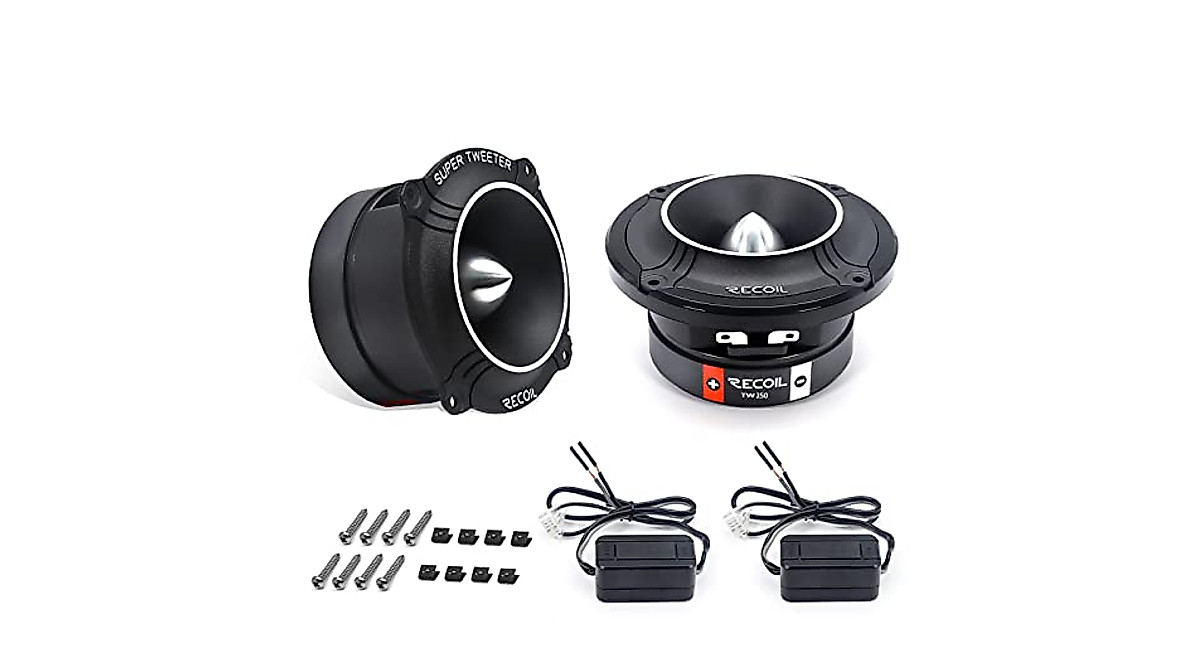 RECOIL TW250 High Compression Car Bullet Super Tweeters, 1-Inch High ...