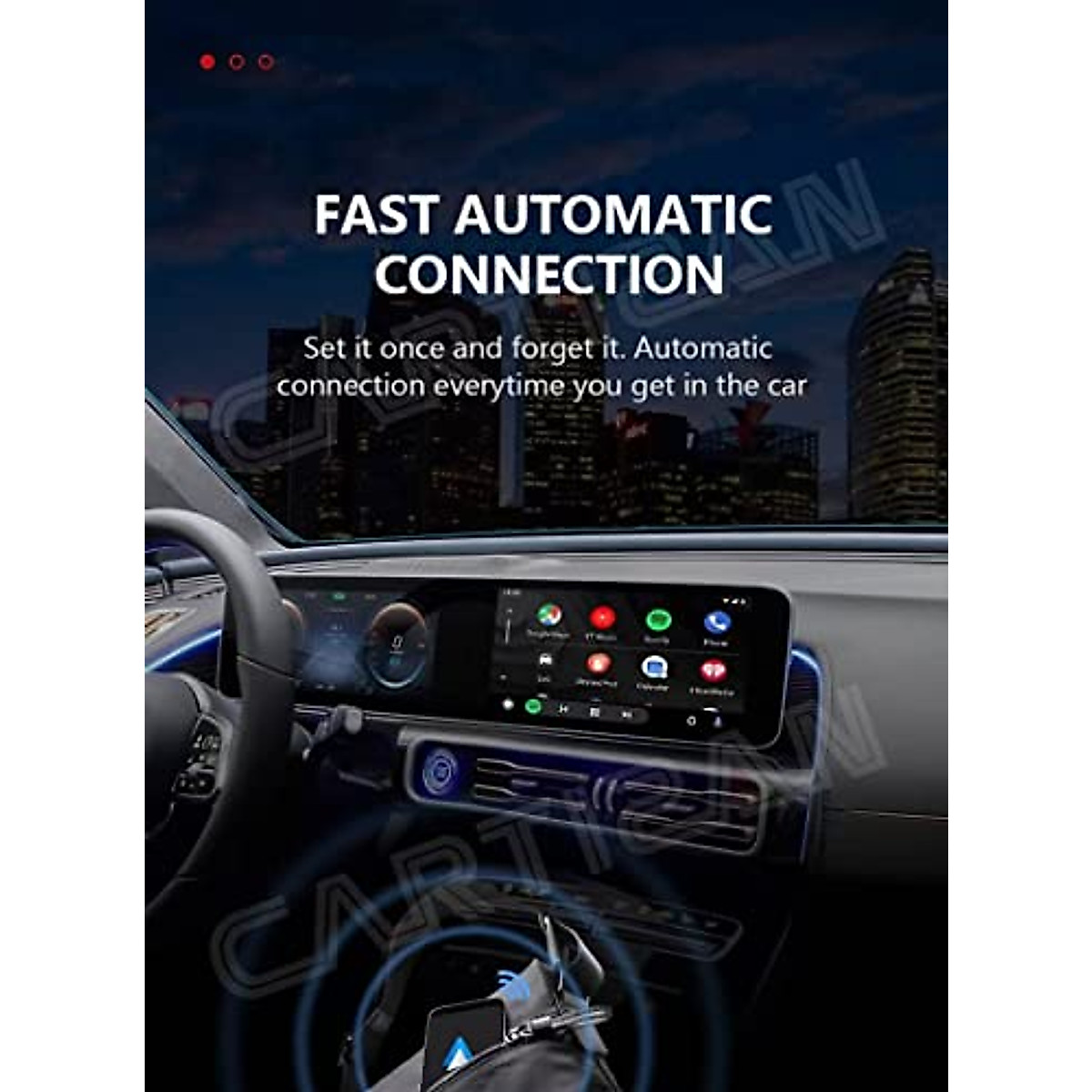 Smart World Company CP-AA Carplay Wireless dongle Adapter 2 in1 Android Auto and Apple Carplay