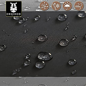 Orqihod Large Patio Furniture Seat Cushions Storage Bag 420D Heavy Duty Waterproof Outdoor Cushion Cover Carrying Bag Square with Zipper, 32 x32 x24IN, Black