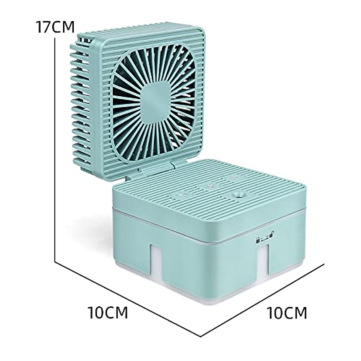 ZZCC USB Air Circulator Fan Mini Misting Fans Rechargeable Fold Ultra-light Portable 3 Speeds Modes, for Bedroom Livingroom Office (Blue)