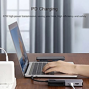 NIZYH USB C HUB TypeC to USB 3.0 HUB HDMI-compatibe VGA Adapter 3 Dock 3.5mm Audio RJ45 Adapter