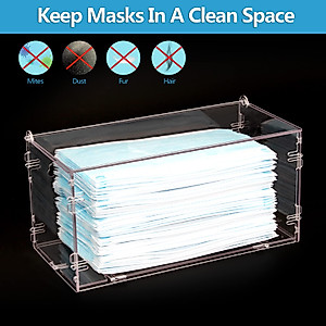 BVANQ Face Mask Holder Dispenser Case with Lid,Capacity 50pcs(Top Lid)