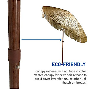EasyGo 6.5' Thatch Patio Tiki Umbrella Tropical Palapa Raffia Tiki Hut Hawaiian Hula Beach Umbrella - BEST SELLING