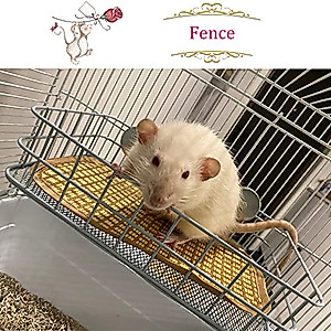 Rat Cage Platform Accessories Hanging Rat Ledge Metal Ferret Hammock Squirrel Cage Bed Small Animal Habitat for Hamster, Sugar Glider, Rat- Blue