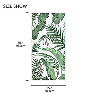 ALAZA Palm Leaf Tropical Plant Hand Towels Bathroom Towel Highly Absorbent Soft Small Bath Towel Decorative Guest Breathable Fingertip Towel for Face Gym Spa 30 X 15 Inch