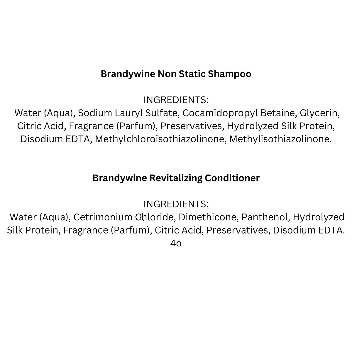 Brandywine Non Static Shampoo & Revitalizing Conditioner 16 Ounce., Value Pack Bundle 2 items