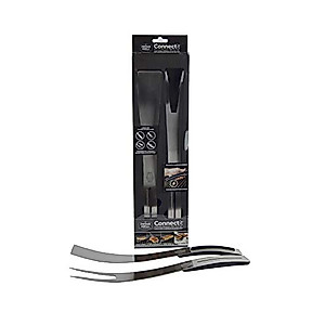 Proud Grill Connect it Magnetic BBQ Tool Set - 2 BBQ Tools - 4 Uses | Elegant Stainless Steel Design| Spatula and Fork Connect to use as Tongs and Server | Premium BBQ Utensil and Grill Accessory