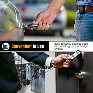 ELV Heavy Duty Retractable Keychain with Interval Locking, Belt Clip and Carabiner, Retractable Badge Reel, Retractable ID Badge Holder with 31” Dyneema Cord, Key Ring, Badge Clip and Phone Tethers