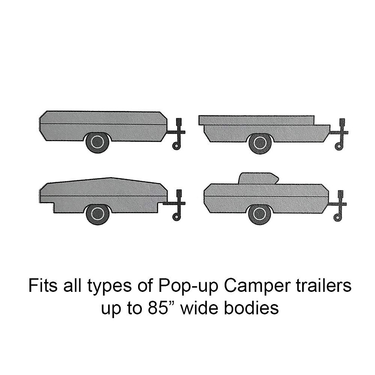 GEARFLAG Pop-up Folding Camper Cover Reinforced Windproof Side-Straps Fits 8'-10', Anti-UV Water-Resistance Triple Layers Heavy Duty for Trailer RV Motorhome (Fits 8' - 10')
