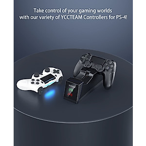 YCCTEAM Wireless Game Controller Compatible with PS 4 Slim with Enhanced Dual Vibration/Analog Sticks/6-Axis Motion Sensor, Compatible with PC/Windows 7/8/10/11