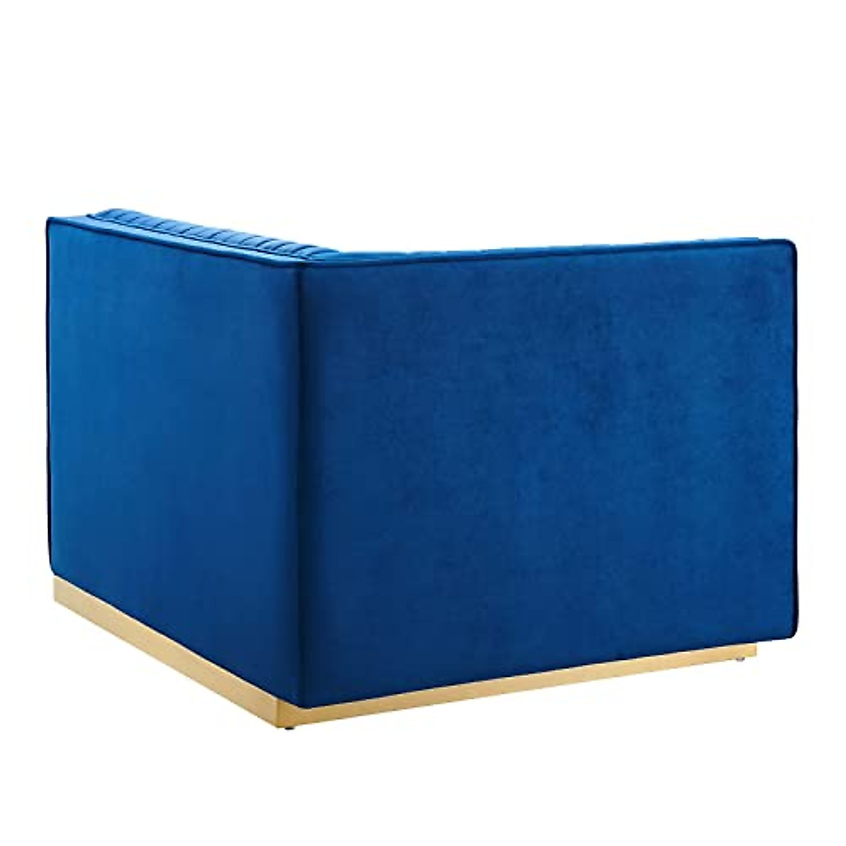 Modway Sanguine Channel Tufted Performance Velvet Modular Sectional, 5-Piece Left-Facing Sofa, Navy