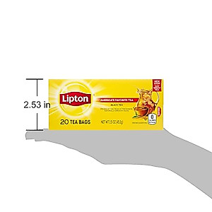 Lipton Black Tea Bags, Hot or Iced, Black tea with Caffeine, 240 Total Bags (20ct - Pack of 12)