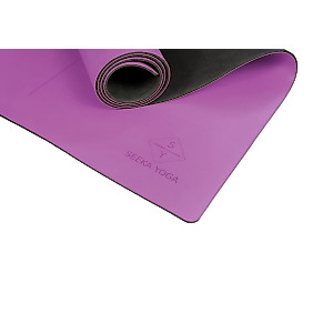Grippiest Mat - Wet or Dry - Body Alignment. Plants A Tree. Natural Rubber Bottom.Extra Long and Wide for Comfort. Suitable Also for Hot Yoga. (72" x 24" x 4.5mm) Home Workout Mat. Non-slip.