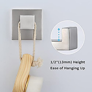 Angle Simple Bathroom Towel Hook 2 PCS, SUS304 Stainless Steel Bath Towel Holder, Square Robe Hook for Wall, Brushed Nickel