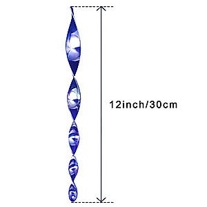 Maitys 16 Pack Bird Wind Twisting Reflective Scare Rods 12 Inch Effective and Attractive Hanging (Blue)