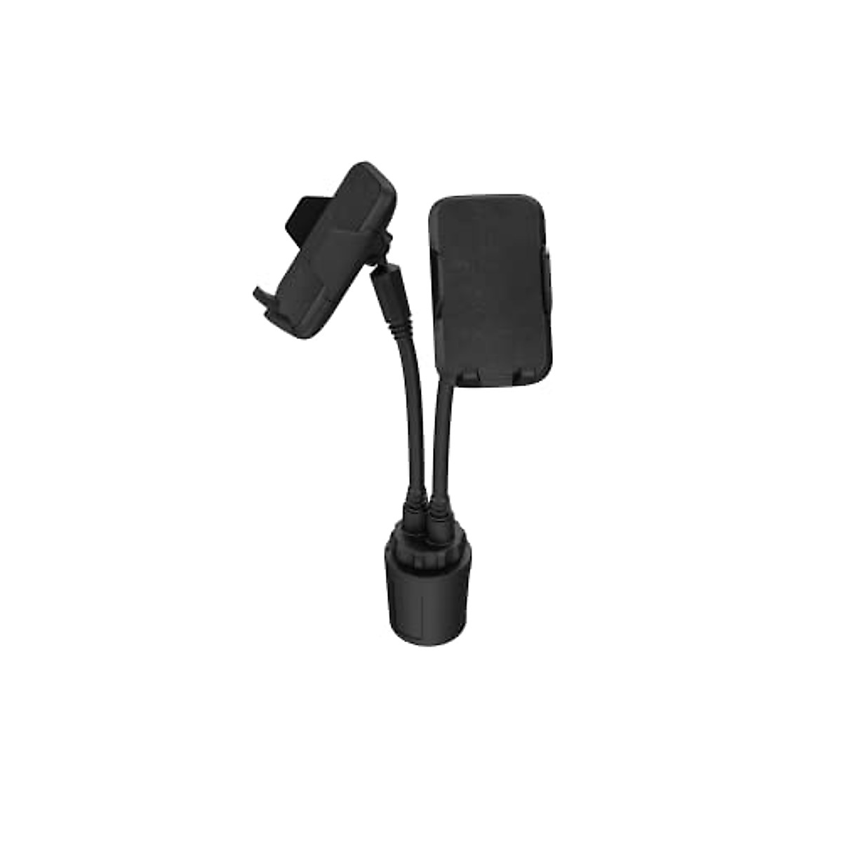 Gabba Goods Dual Phone Holder for Car Cup Holder – Long Flexible Neck, 360° Rotatable Car Phone Mount - Adjustable Cell Phone Cup Holder, Universal Size Fits 2 iPhone, Samsung, GPS and More