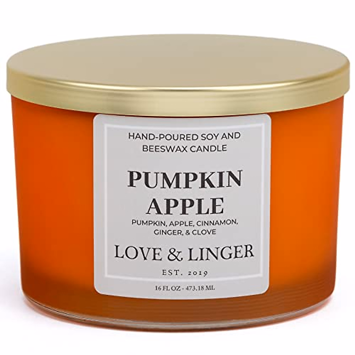 Pumpkin Apple Candle | Fall Candles | Luxury Soy & Beeswax Candles for Home | 16 oz. Large Jar 3 Wick Candle | Thanksgiving Candle | Fall Scented Candle | Autumn Candles