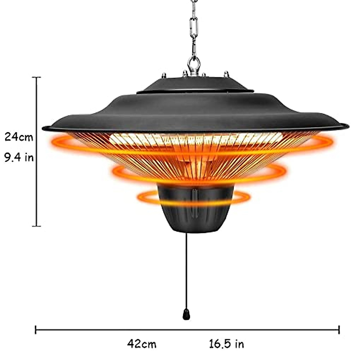 Outdoor Patio Heaters,110V Electric patio heater,Hanging Ceiling Mounted Heater Outdoor Space Heater/outdoor heaters for patio 2 Heat Setting 600/1500W for Garage Backyard Restaurant Thanksgiving