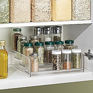 InterDesign Linus Cabinet Organizer Rack – 4-Tiered Storage for Kitchen, Pantry or Bathroom Countertops, Clear