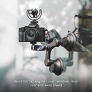PGYTECH Triple Suction Cup Mount Compatible for DJI OSMO Action 4/3/2, Gopro 11/10/9/8/7/6/5/4 with 1/4"-20 Standard Thread Adapter, for Insta360 ONE RS/R/ONE X3/X2