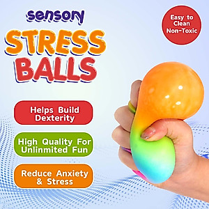 22 Pack Stress Balls Set - Fruit Sensory Toys Squishy Balls for Adults - Stress Relief Fidget Toys for Hand Thrapy, Calming Tool for Autism, Anxiety, ADHD - Party Favors, Classroom Prizes