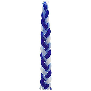 Set of 3 Blue and White Braided Havdalah Wax Candle