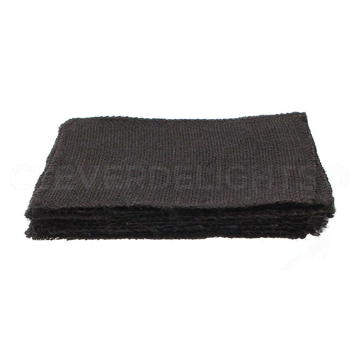 CleverDelights 6 Inch Black Burlap Squares - 12 Pack - Jute Burlap Fabric - Finished Edges - 6" x 6"
