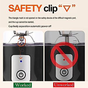 Portable blender 20oz 580ml,Personal blenders for smoothies and crush ice,270W Powerful Portable Mini Blender Cup with Travel Lid and USB Rechargeable for Offic e, Gym, Kitchen (Black)