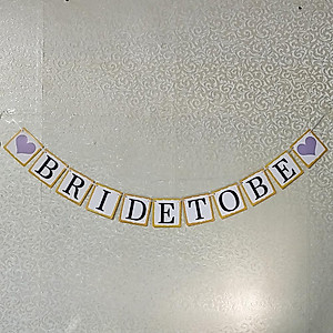 Purple Bride To Be Banner for Lavender Purple Bridal Shower Bachelorette Party Miss to Mrs Party Decorations