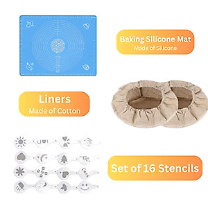 H3EXPERTS 12 Pieces Banneton Bread Proofing Basket Set of 2-10" Round & 9.6" Oval Baskets - Sourdough Bread Baking Supplies - Bread Making Tools and Supplies - Sourdough Starter Kit - Bread Proofer