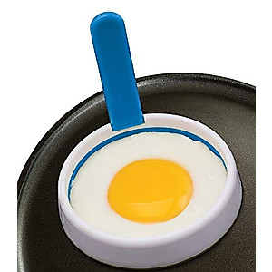 MSC International 17343 50666 Joie Eggy 3.5" Non-Stick Silicone Compact Egg Ring with Folding Handle, Assorted Colors