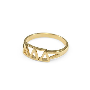 The Collegiate Standard Delta Delta Delta 14k Gold Plated Sorority Ring with Greek letters