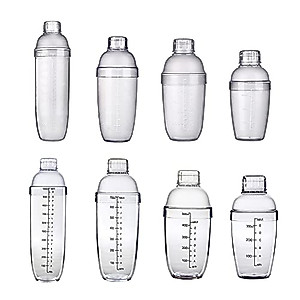 Cocktail Shaker Set - Plastic Martini Cocktail Shakers 350ML/500ML/700ML/1000ML Wine Beverage Mixers Wine Shakers Cup Drink Mixers Bar Gadgets