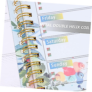 English Manual Academic Students Pocket Planner Wire Schedules Organizer - Paper Productivity Plan Flower Bound Memo Small Type Note Notebook Office Calendar