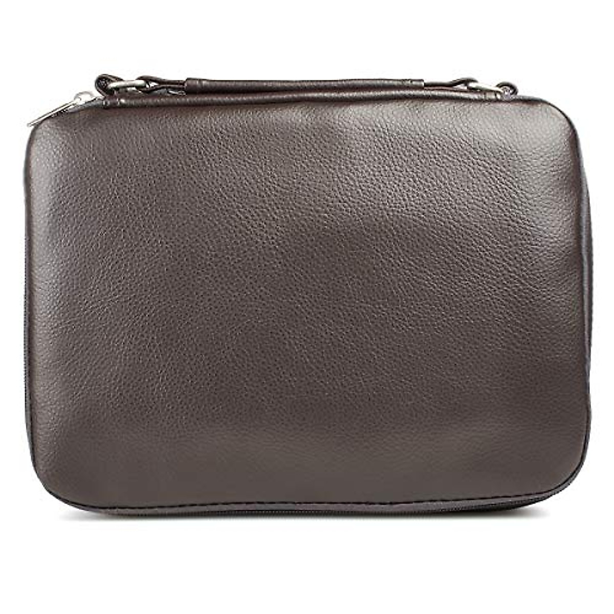 Christian Art Gifts Faux Leather Bible Cover for Men and Women | Ichthus Jesus Fish Emblem Zippered Two-Fold Organizer Case for Bible or Book w/Handle