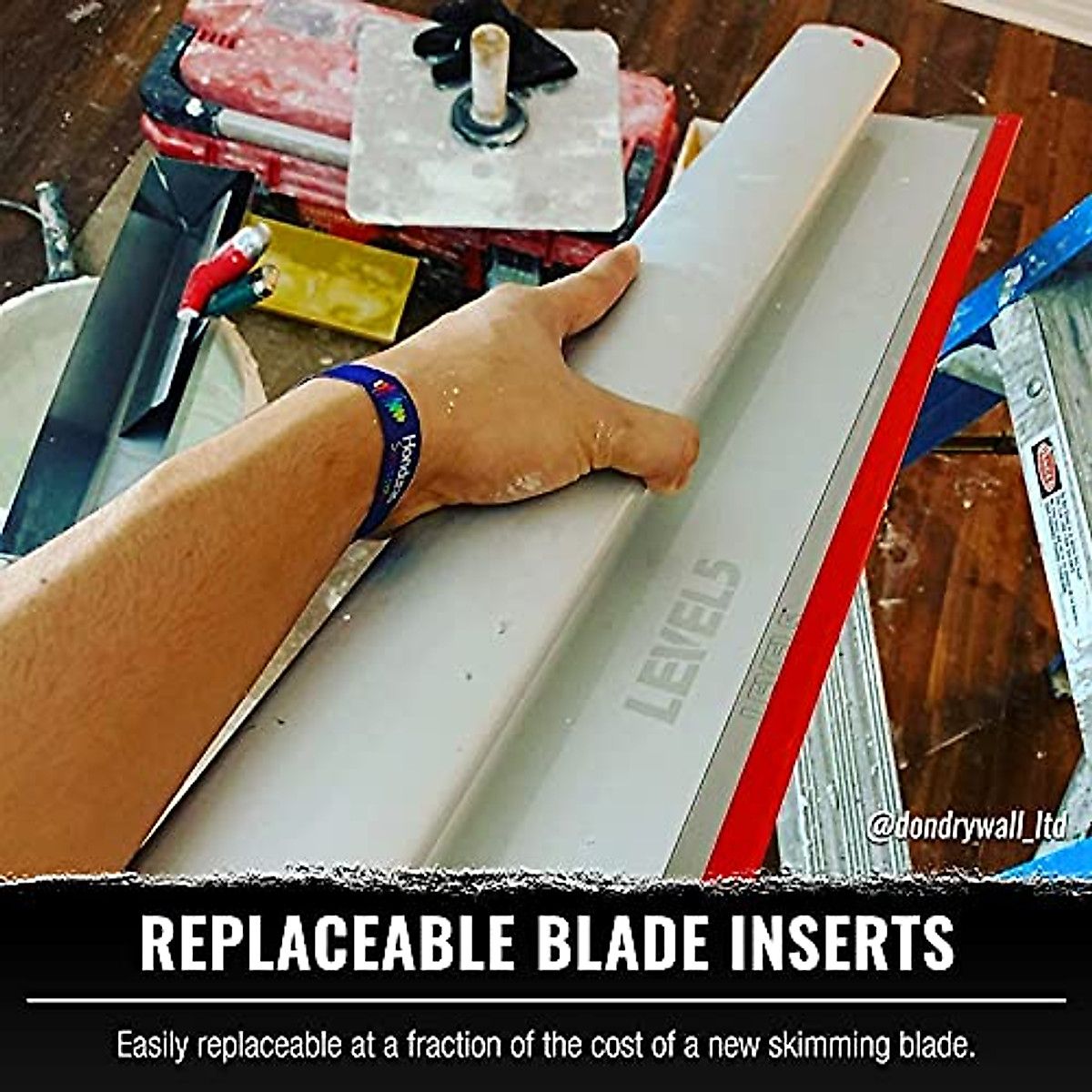 LEVEL5 24-Inch Skimming Blade | Precision 0.3mm German Stainless Steel Blade Insert (Replaceable), Ergonomic Aluminum Blade Profile | 4-924