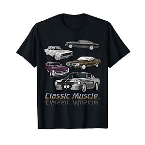 Classic American Muscle Cars Novelty T-Shirt