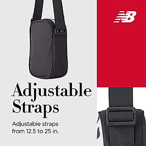 New Balance Shoulder Bag, Core Performance Crossbody Purse for Men and Women, Black