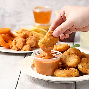 VITEVER [120 Sets - 4 oz ] Portion Cups With Lids, Small Plastic Containers with Lids, Airtight and Stackable Souffle Cups, Jello Shot Cups, Sauce Cups, Condiment Cups for Lunch, Party, Trips